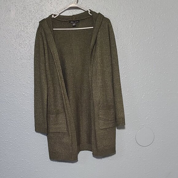 Love Story | Sweaters | Olive Green Hooded Cardigan | Poshmark